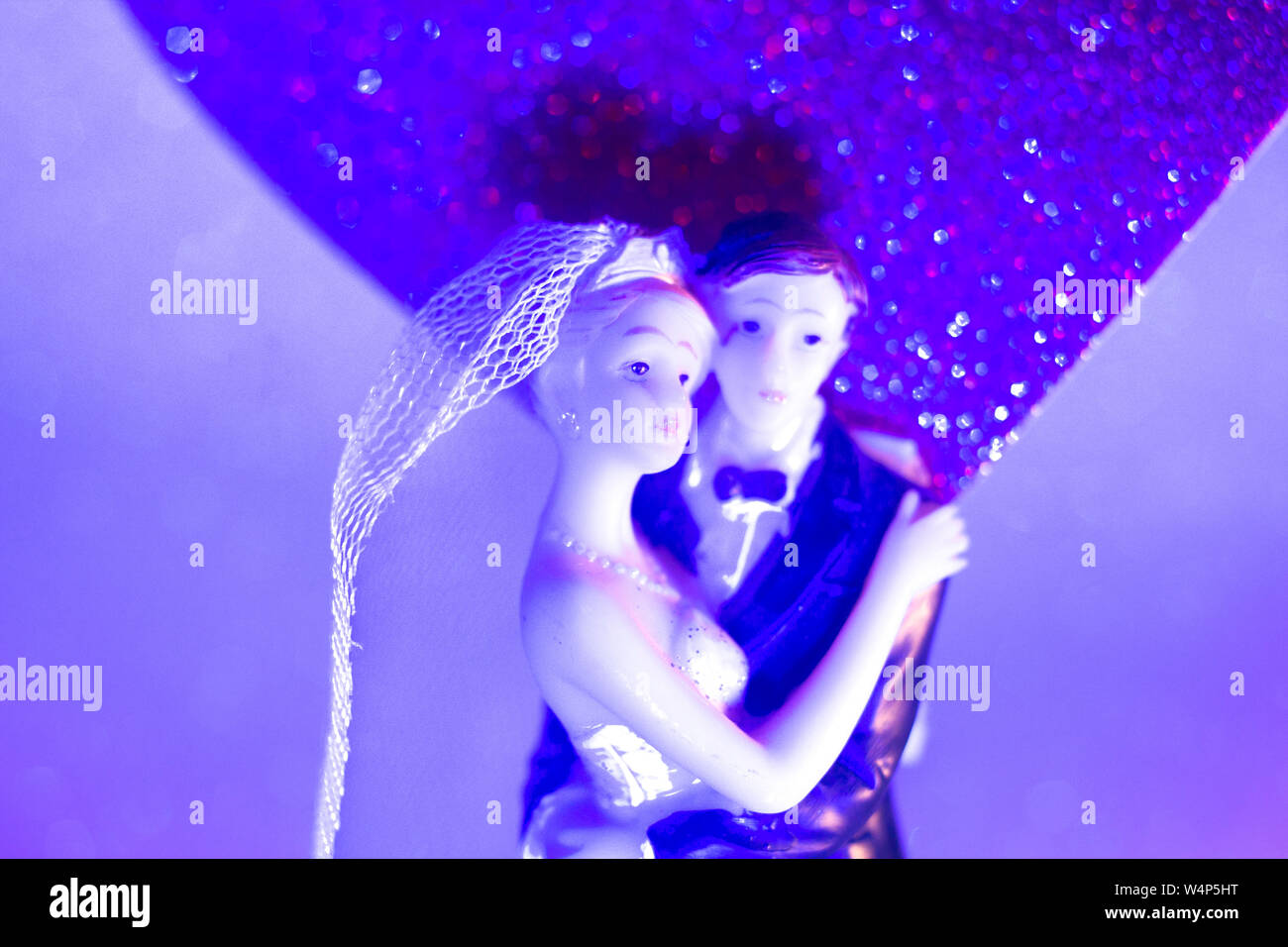 Wedding couple marriage cake topper plastic figures with tuxedo evening ...
