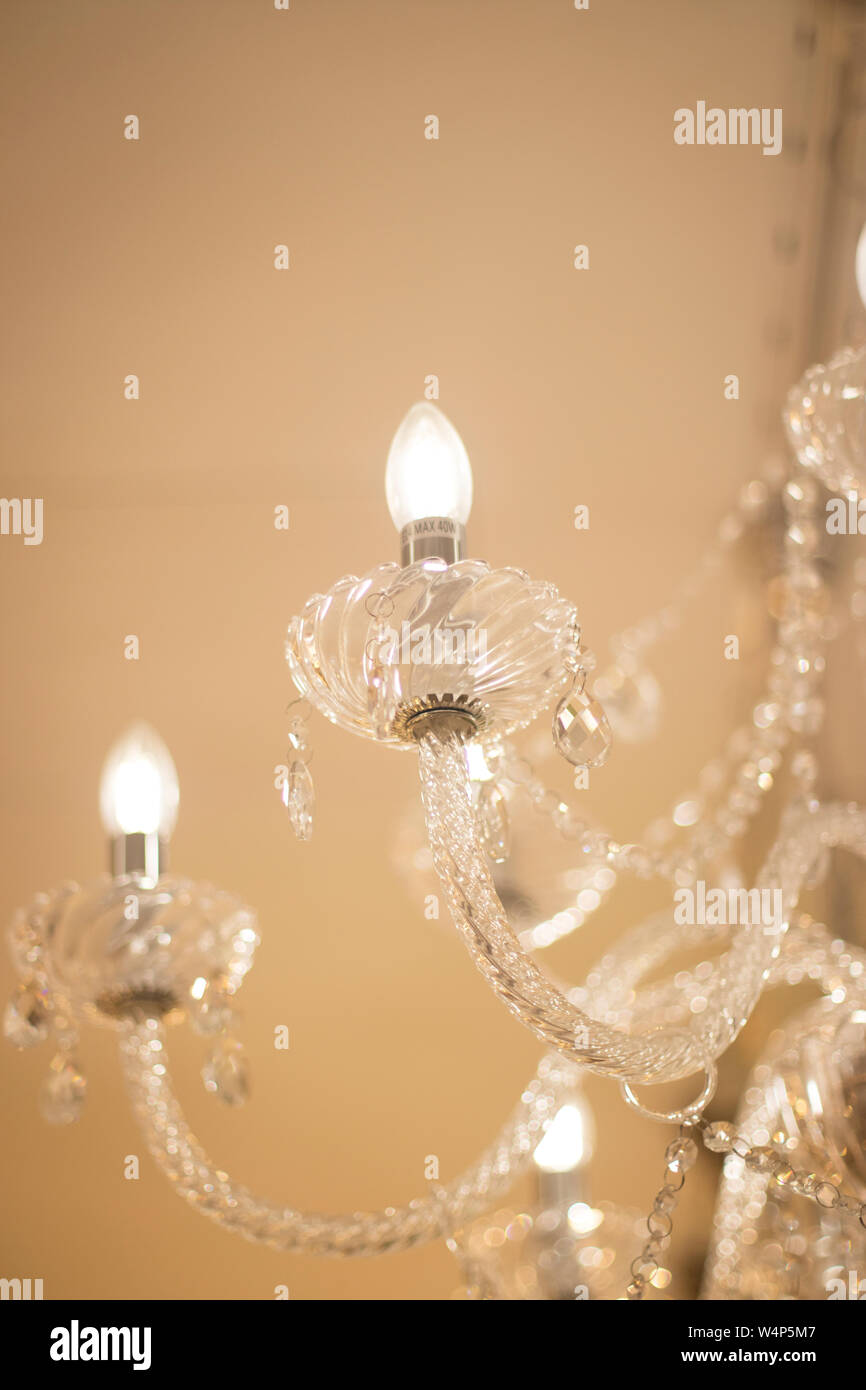 LED modern lights and bulbs on display in store lighting department ...