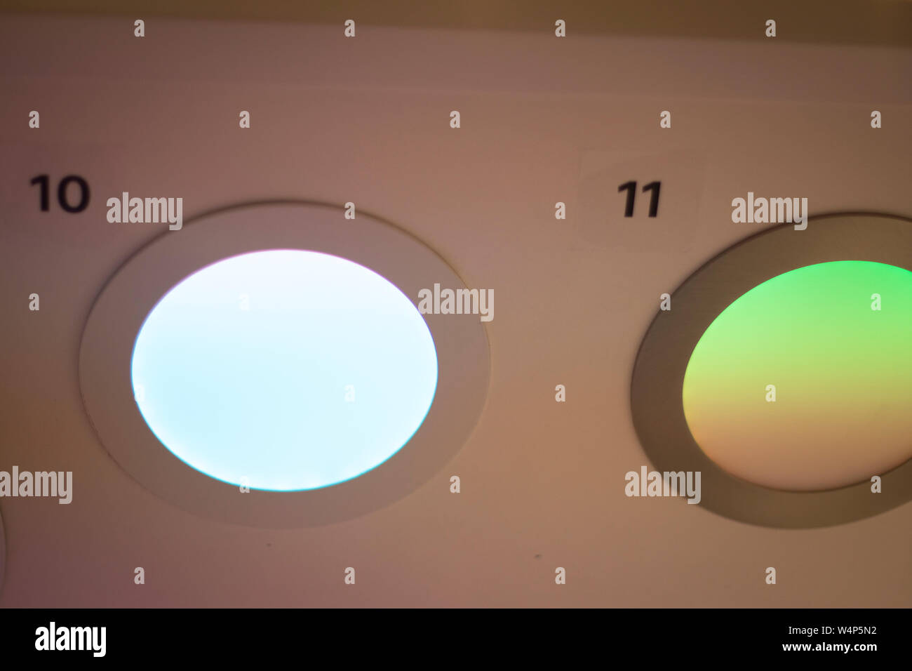 LED modern lights and bulbs on display in store lighting department ...