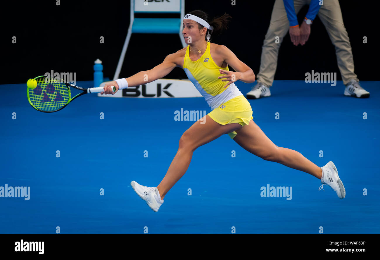 Anastasija Sevastova of Latvia in action during the quarter-final at ...