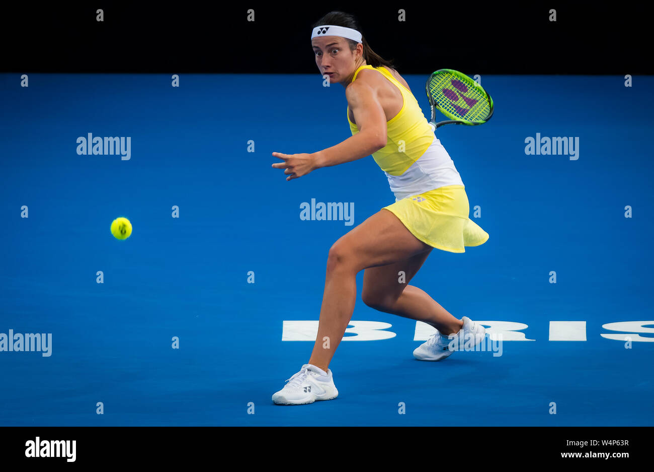 Anastasija Sevastova of Latvia in action during the quarter-final at ...