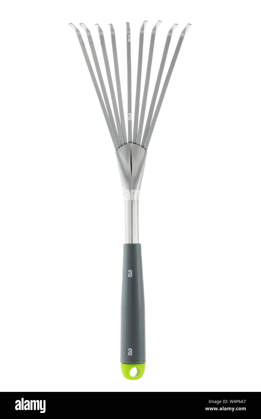 A hand rake for gardening on white background with clipping path Stock ...