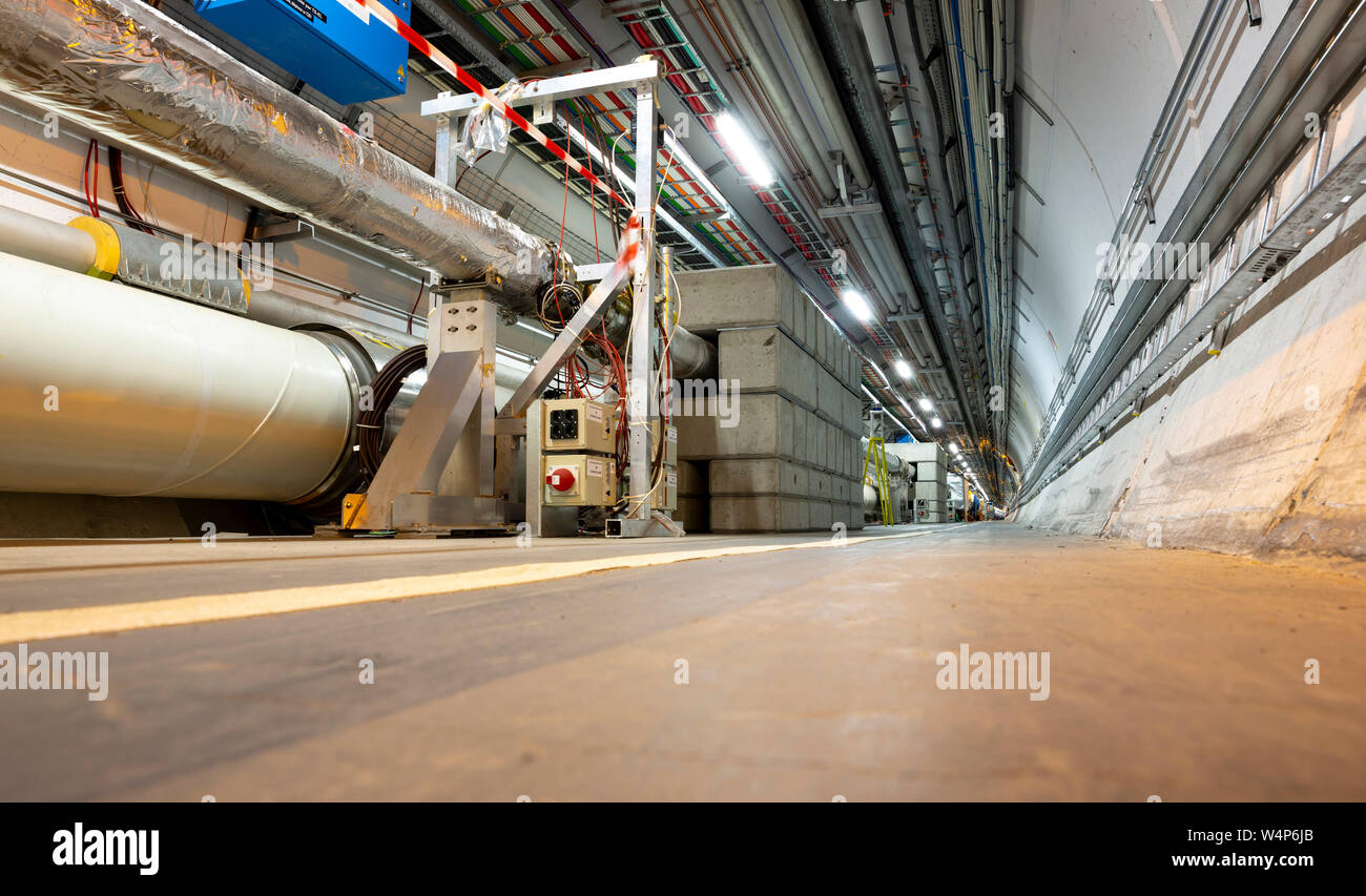 CERN, France - 25 June, 2019: A part of The Large Hadron Collider (LHC ...