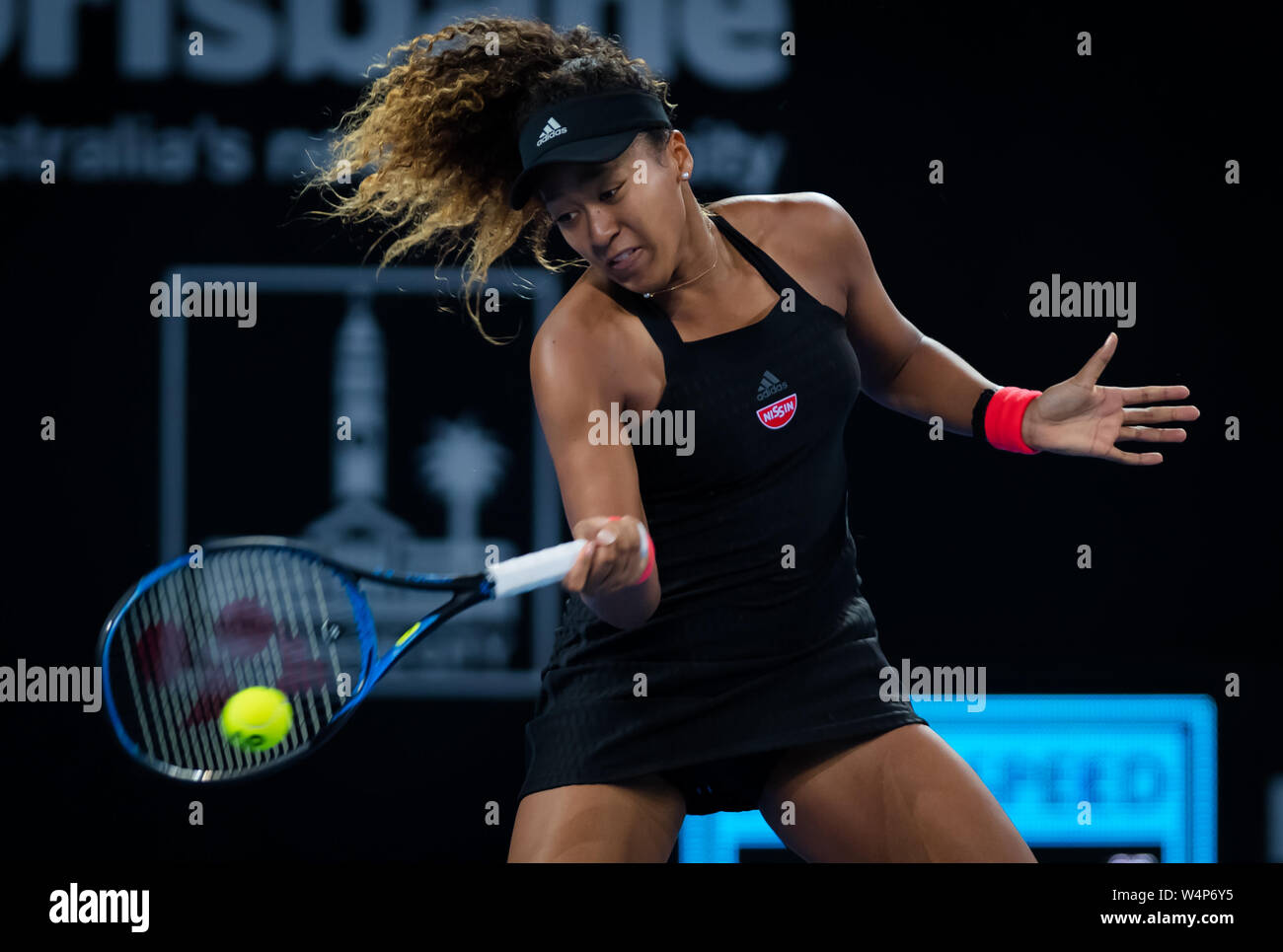 Naomi Osaka of Japan in action during her second-round match at the ...