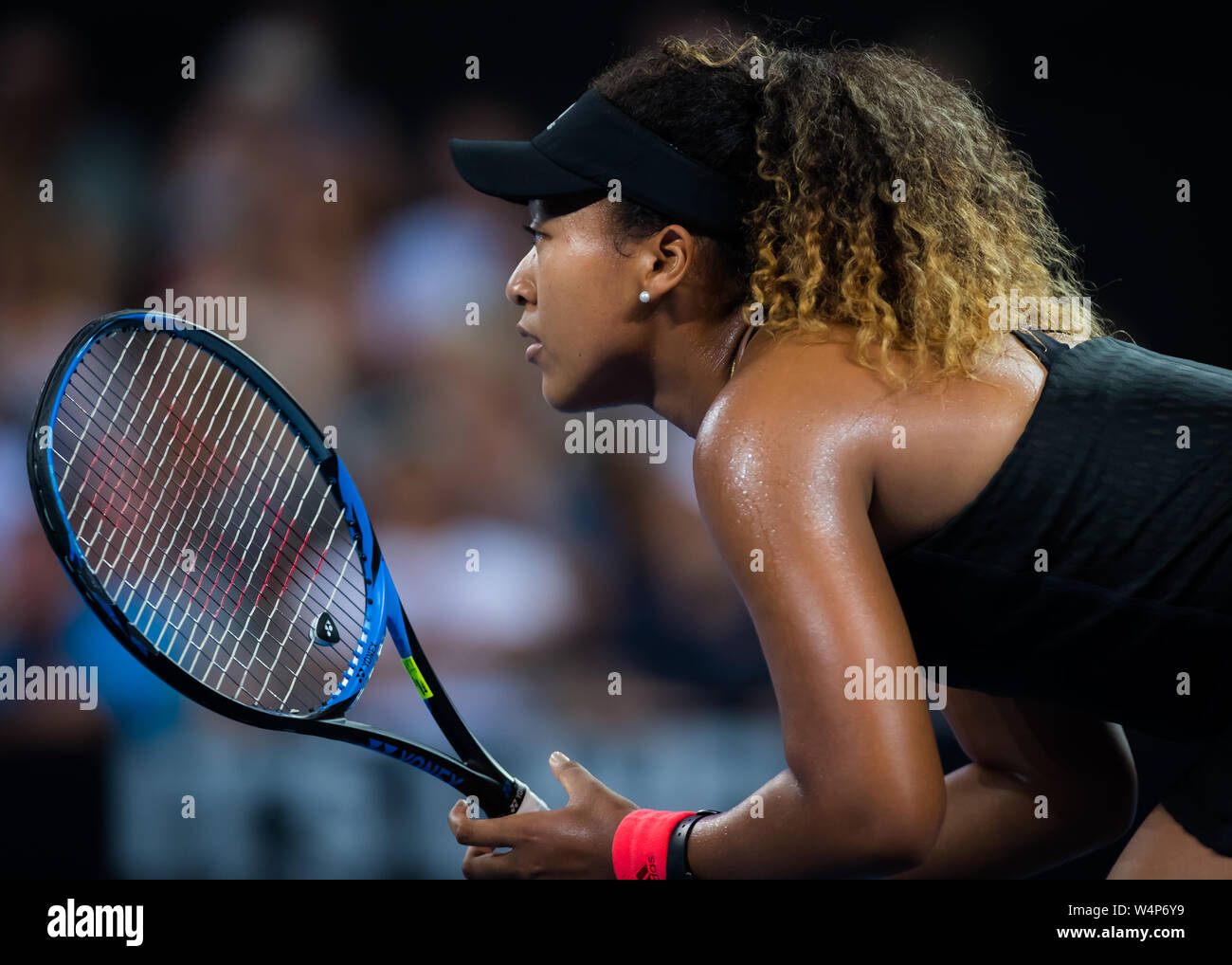 Naomi Osaka of Japan in action during her second-round match at the ...