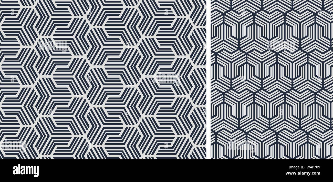 Set of seamless patterns. Abstract geometric background vector ...