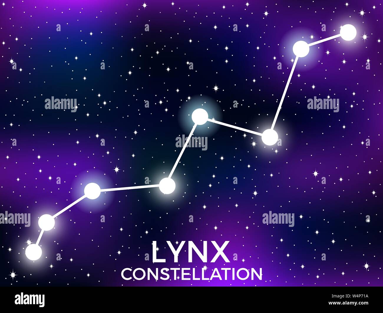 Lynx constellation. Starry night sky. Cluster of stars and galaxies ...