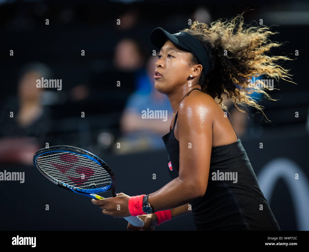 Naomi Osaka of Japan in action during her second-round match at the ...