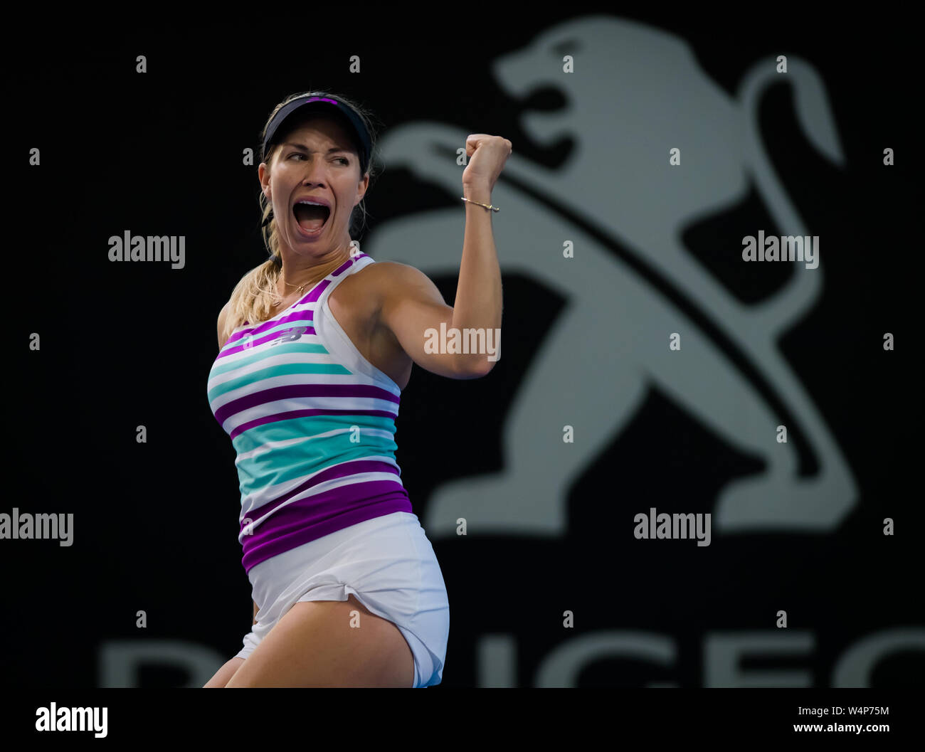 Danielle Collins of the United States in action during her first-round ...