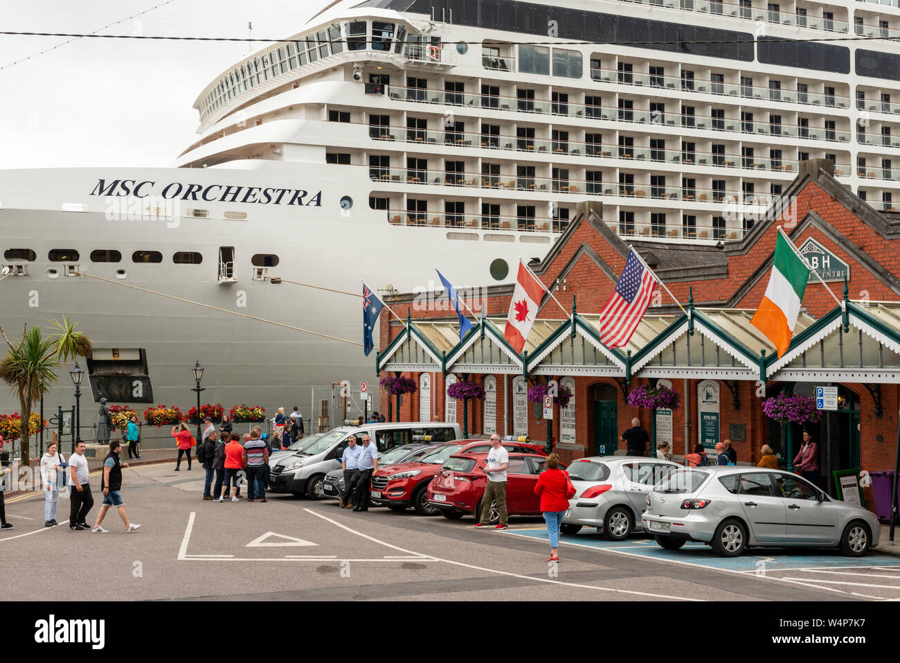 MSC Orchestra cruise liner ship dominates the view as docking at the ...