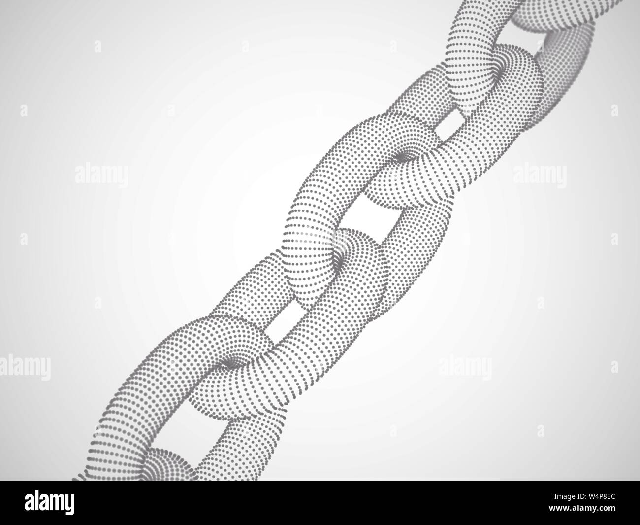 Blockchain technology and network connections: 3D digital chain Stock ...