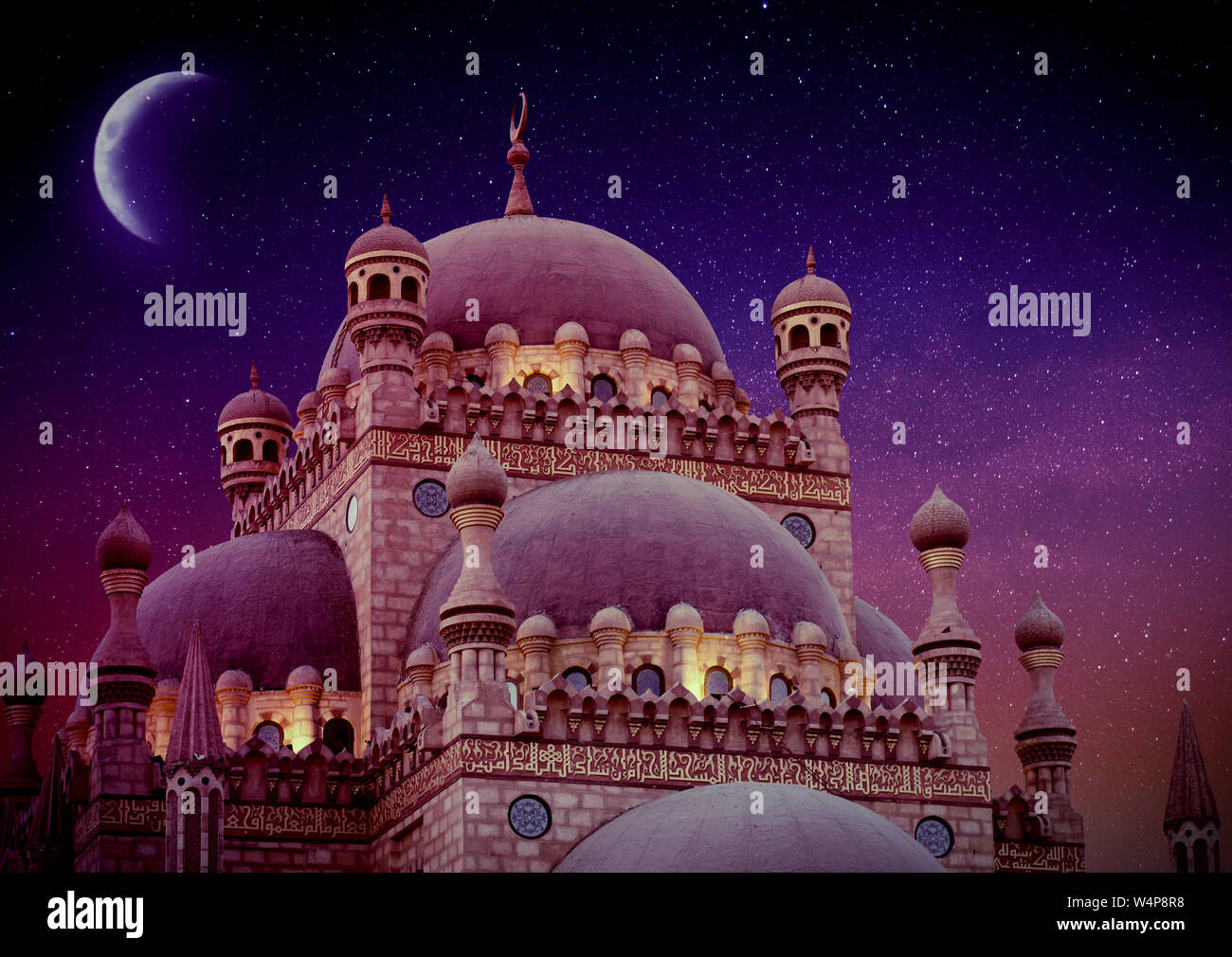Islamic background with The Al Sahaba Mosque in Sharm El Sheikh against ...