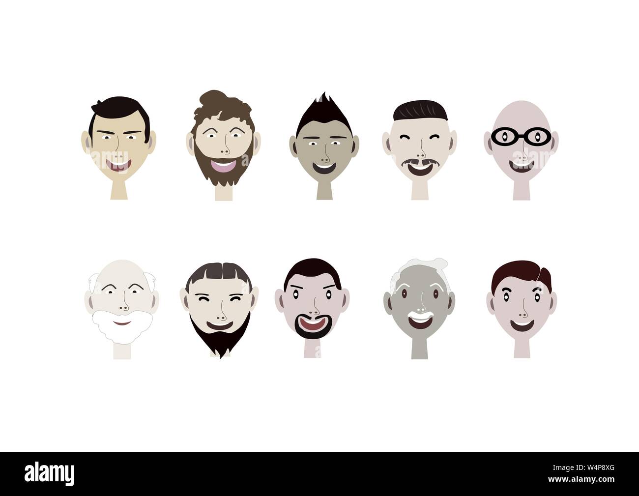 Human faces clip art Cut Out Stock Images & Pictures - Alamy