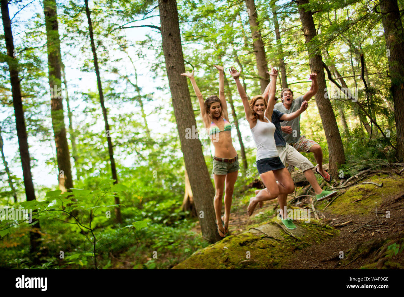 Woman is playfully walking hi-res stock photography and images - Alamy