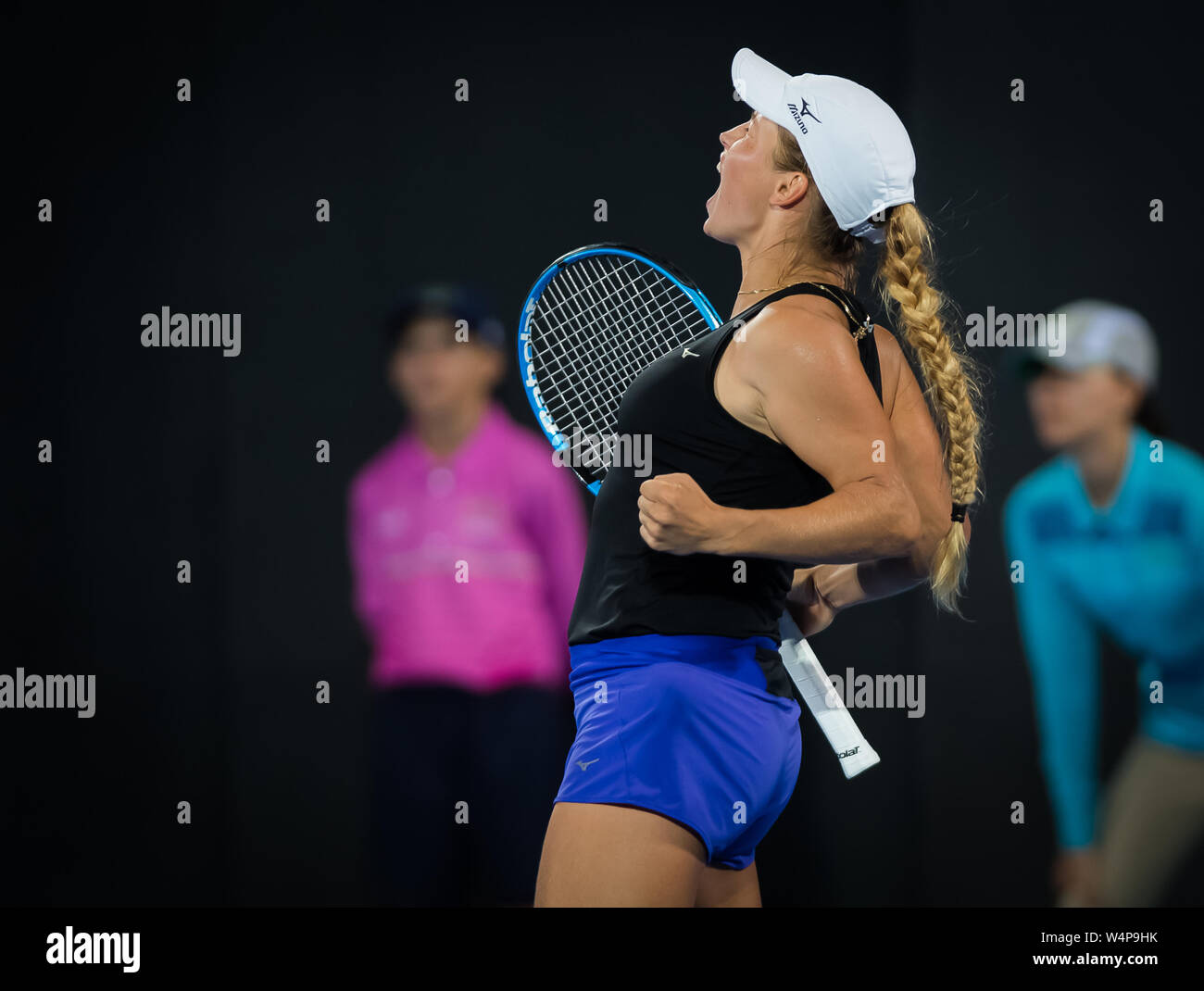 Yulia Putintseva of Kazakhstan in action during her second-round match ...