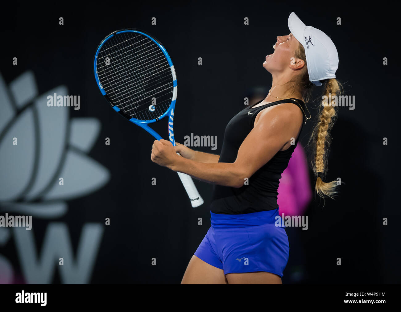 Yulia Putintseva of Kazakhstan in action during her second-round match ...