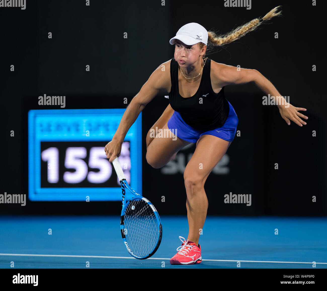 Yulia Putintseva of Kazakhstan in action during her second-round match ...