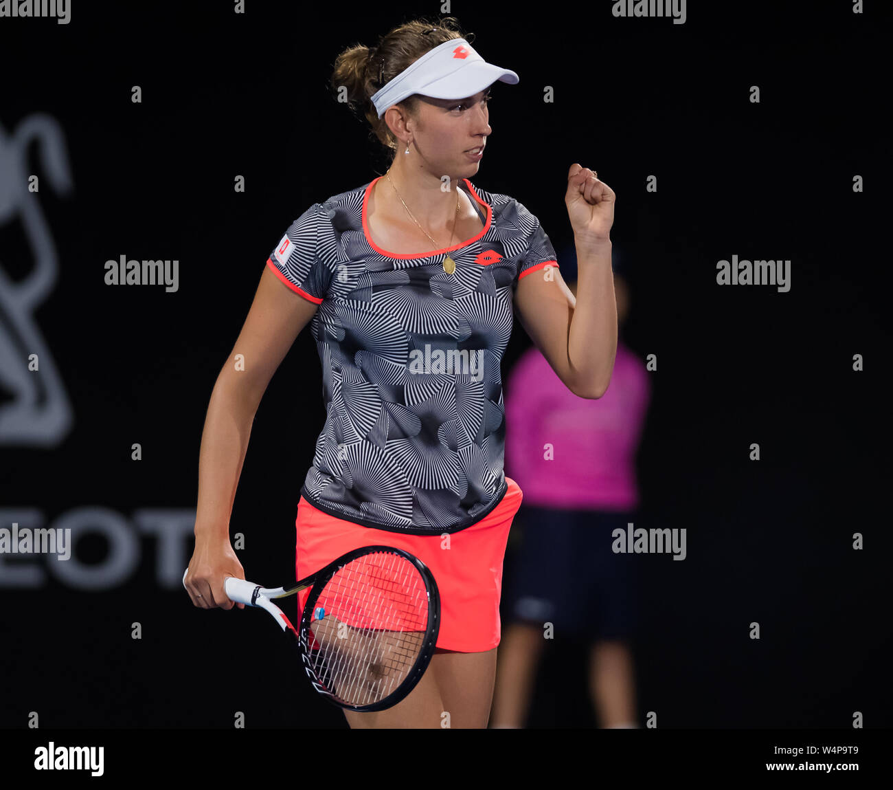 Elise Mertens of Belgium in action during her second-round match at the ...