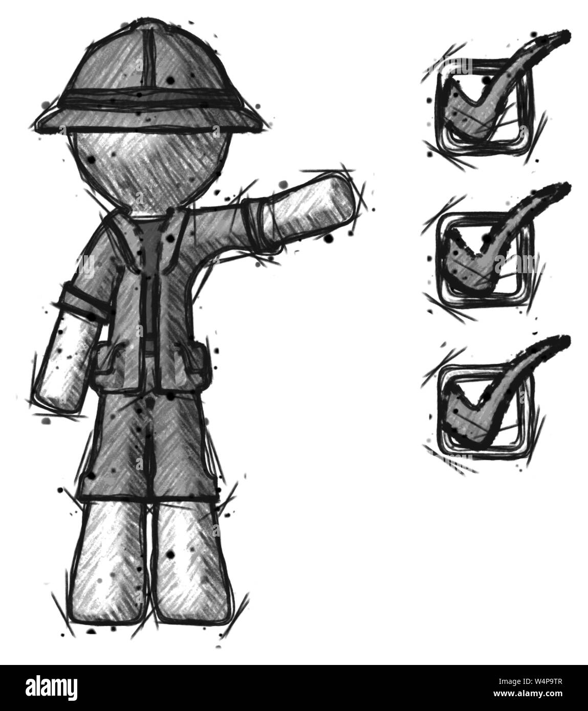 Green line hunter hat icon hi-res stock photography and images - Alamy