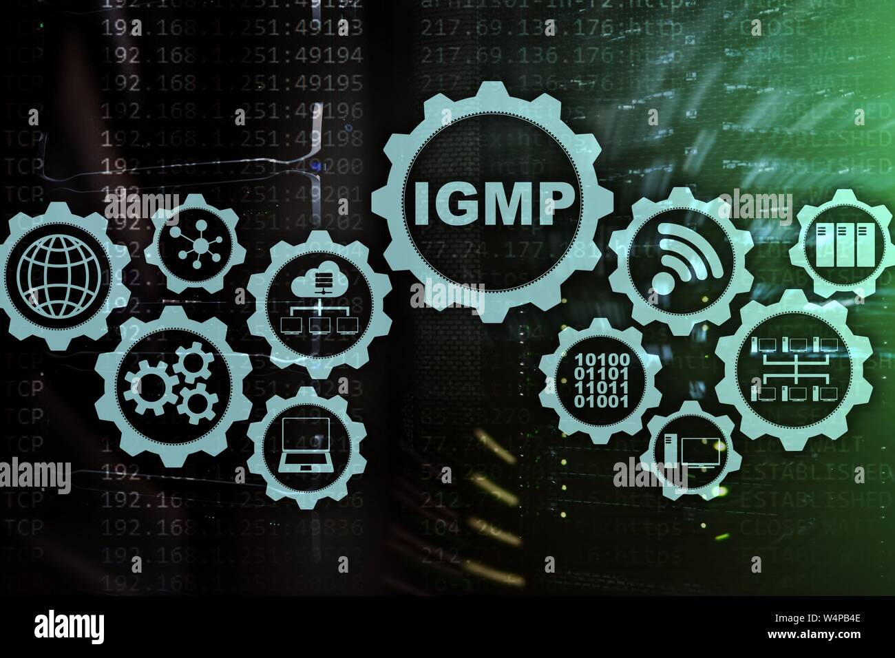 IGMP. Internet Group Management Protocol concept. Communications ...