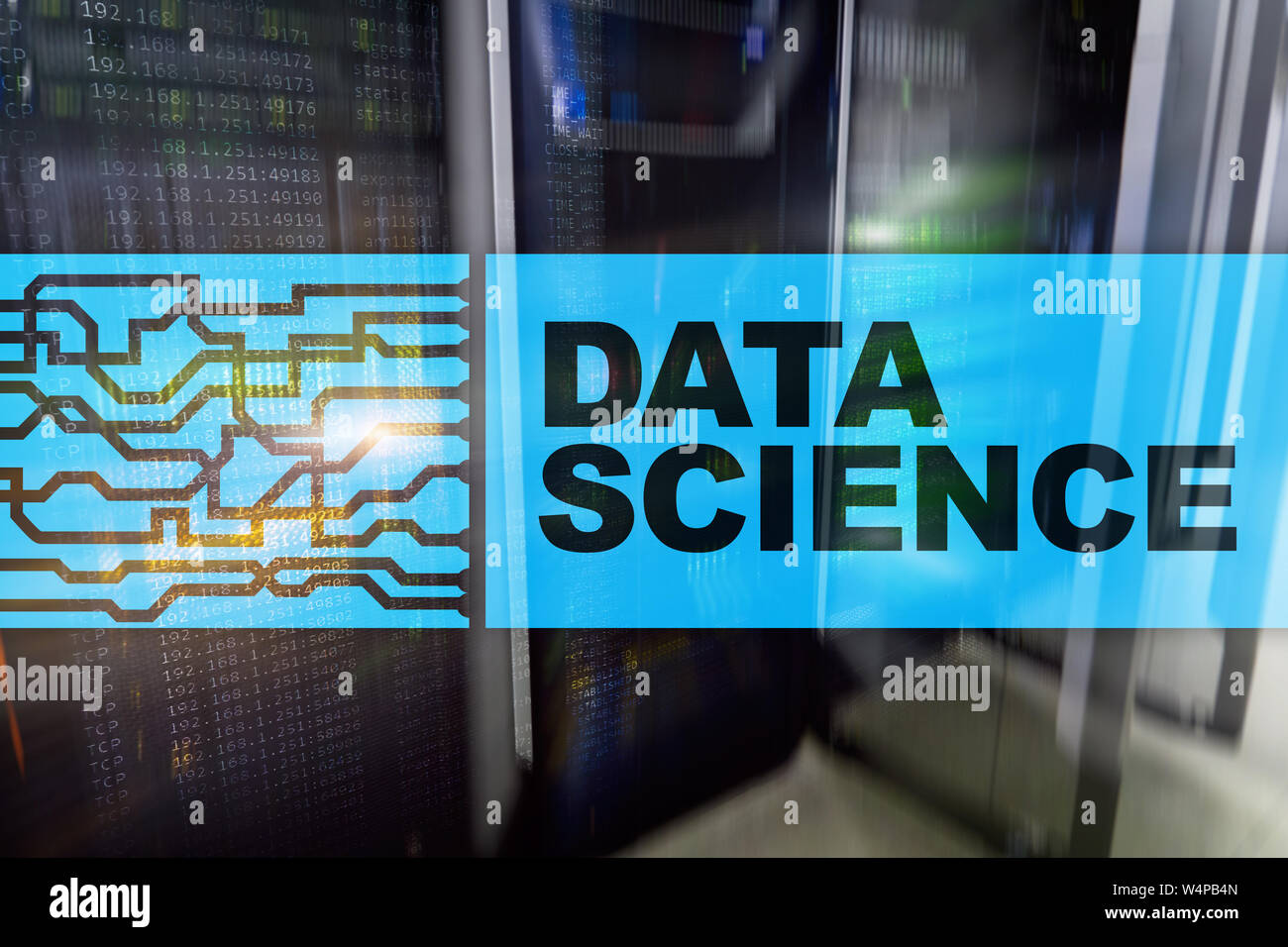 Data Science Artificial Intelligence Concept. Futuristic Supercomputer background Stock Photo ...