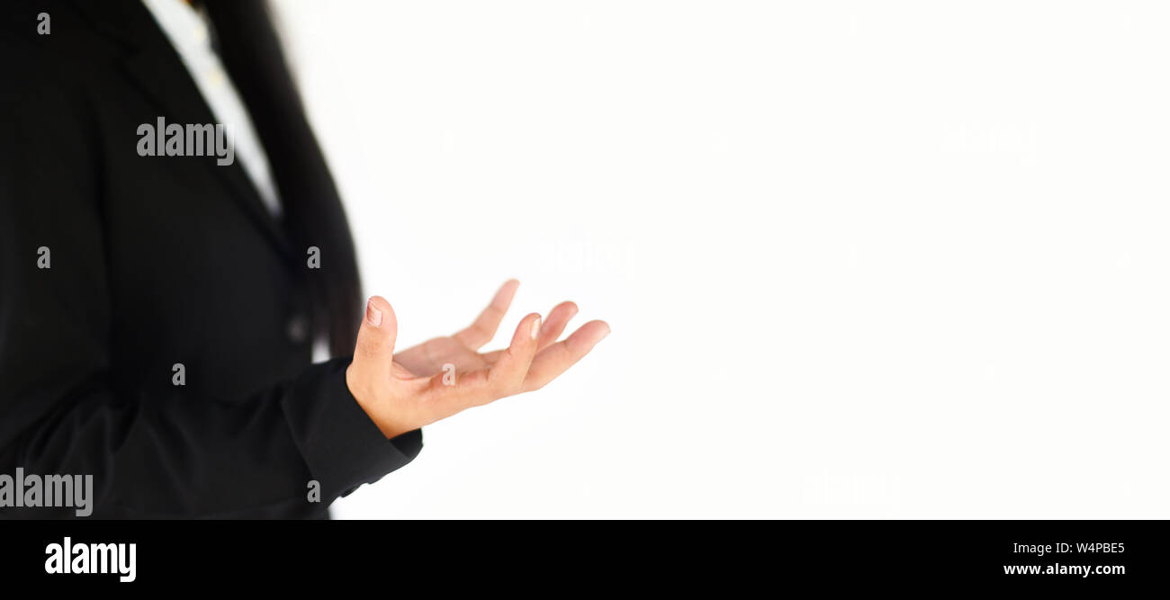 Business empty hand workpiece gesture show stretches out / business ...