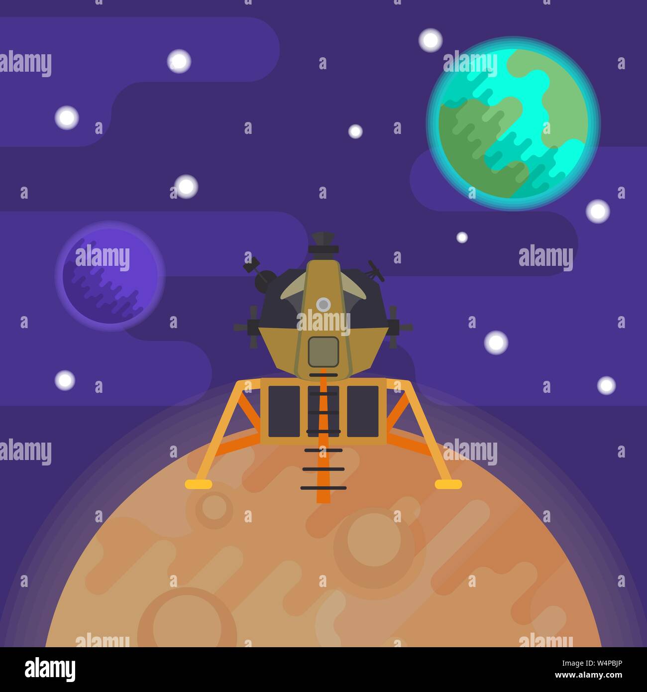 Apollo 11 mission, illustration Stock Vector Images - Alamy