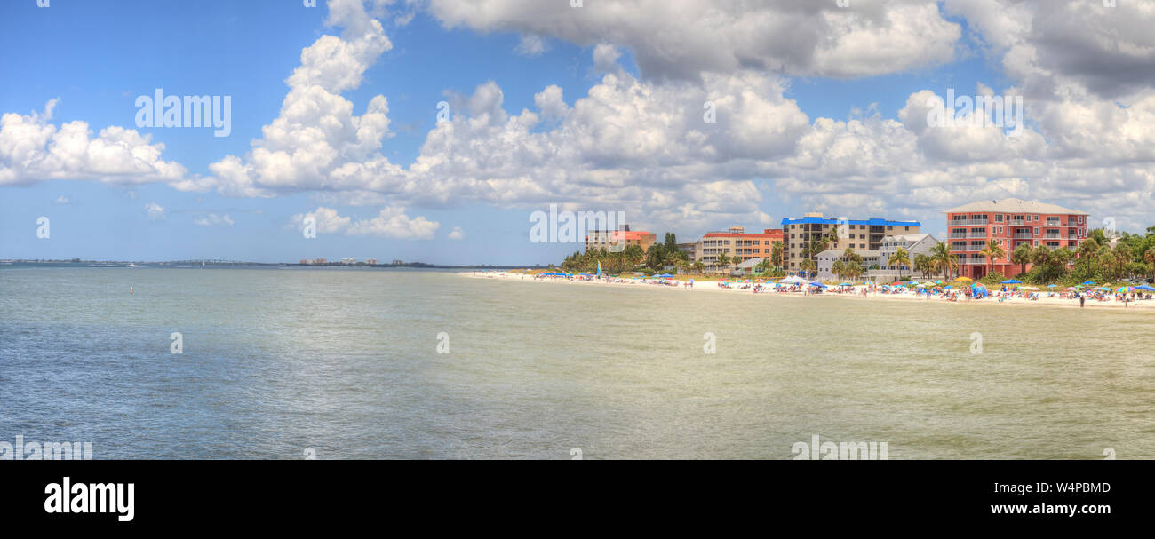 Panoramic of Fort Myers Beach in Fort Myers, Florida Stock Photo - Alamy