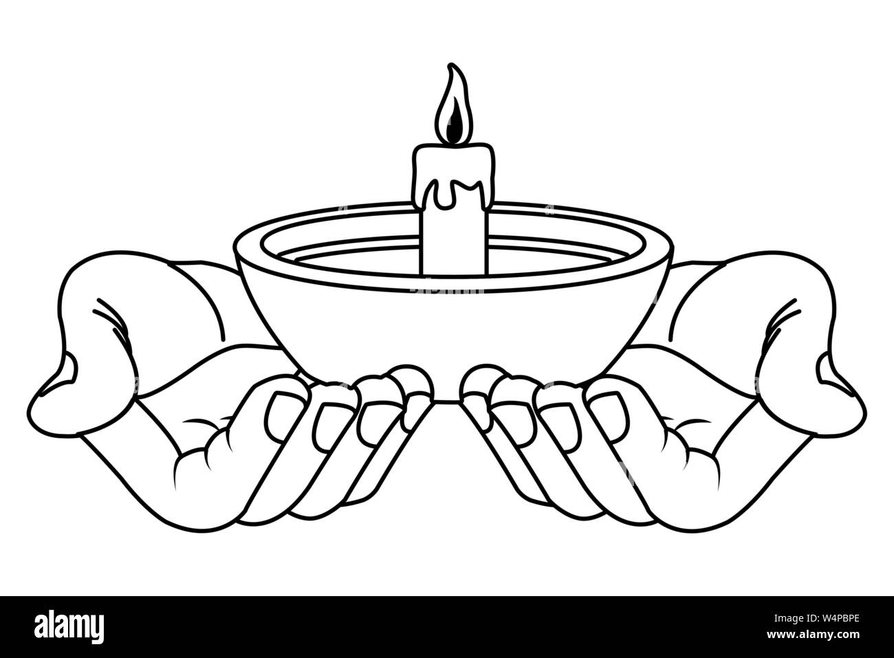 Hand candle in dark Cut Out Stock Images & Pictures - Alamy