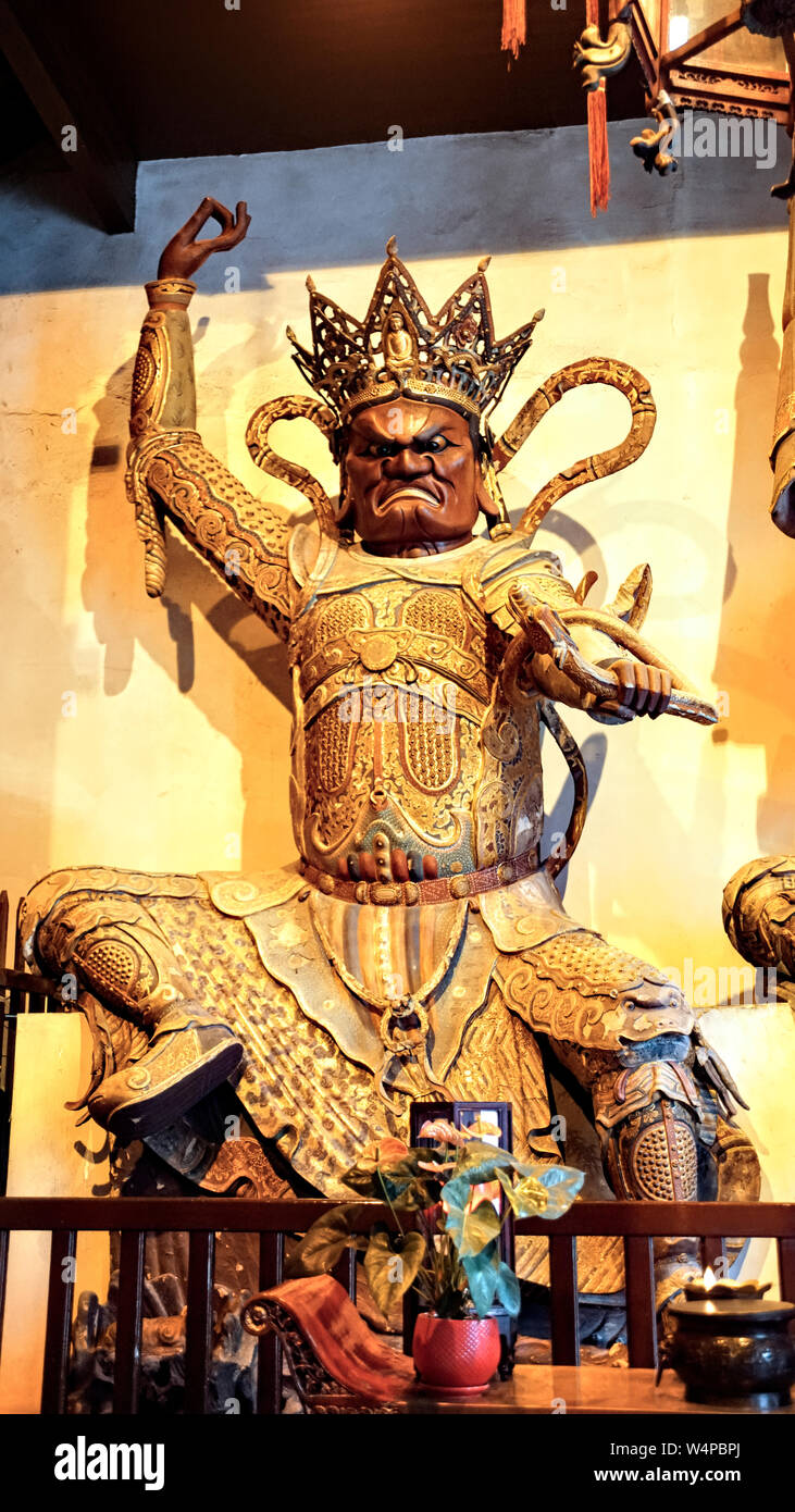 Jade Buddha Temple. Guardian statue. Shanghai, China. PRC Stock Photo ...