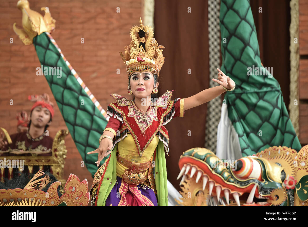 Bali, Indonesia - may 24, 2017: Balinese woman perform Garuda Wisnu ...