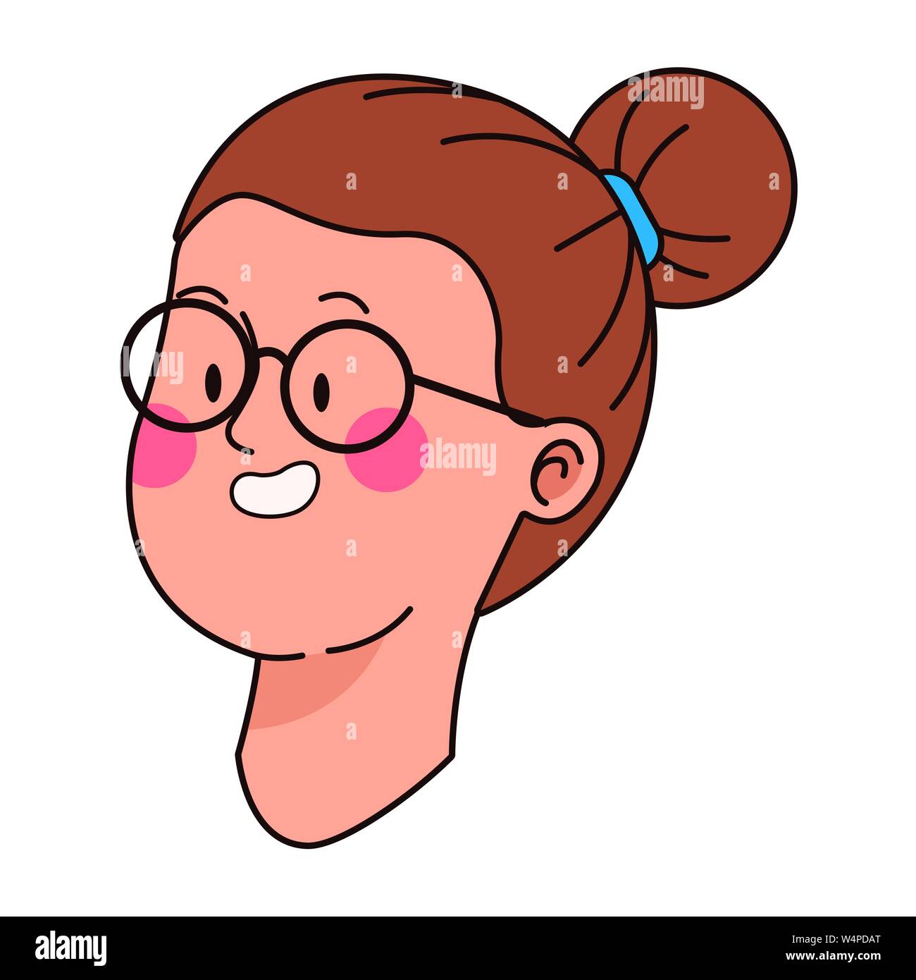 Teenager woman smiling face cartoon Stock Vector Image & Art - Alamy
