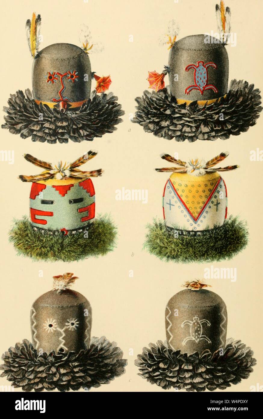 Engraved drawings of the masks of God and Goddess accompanying He ...