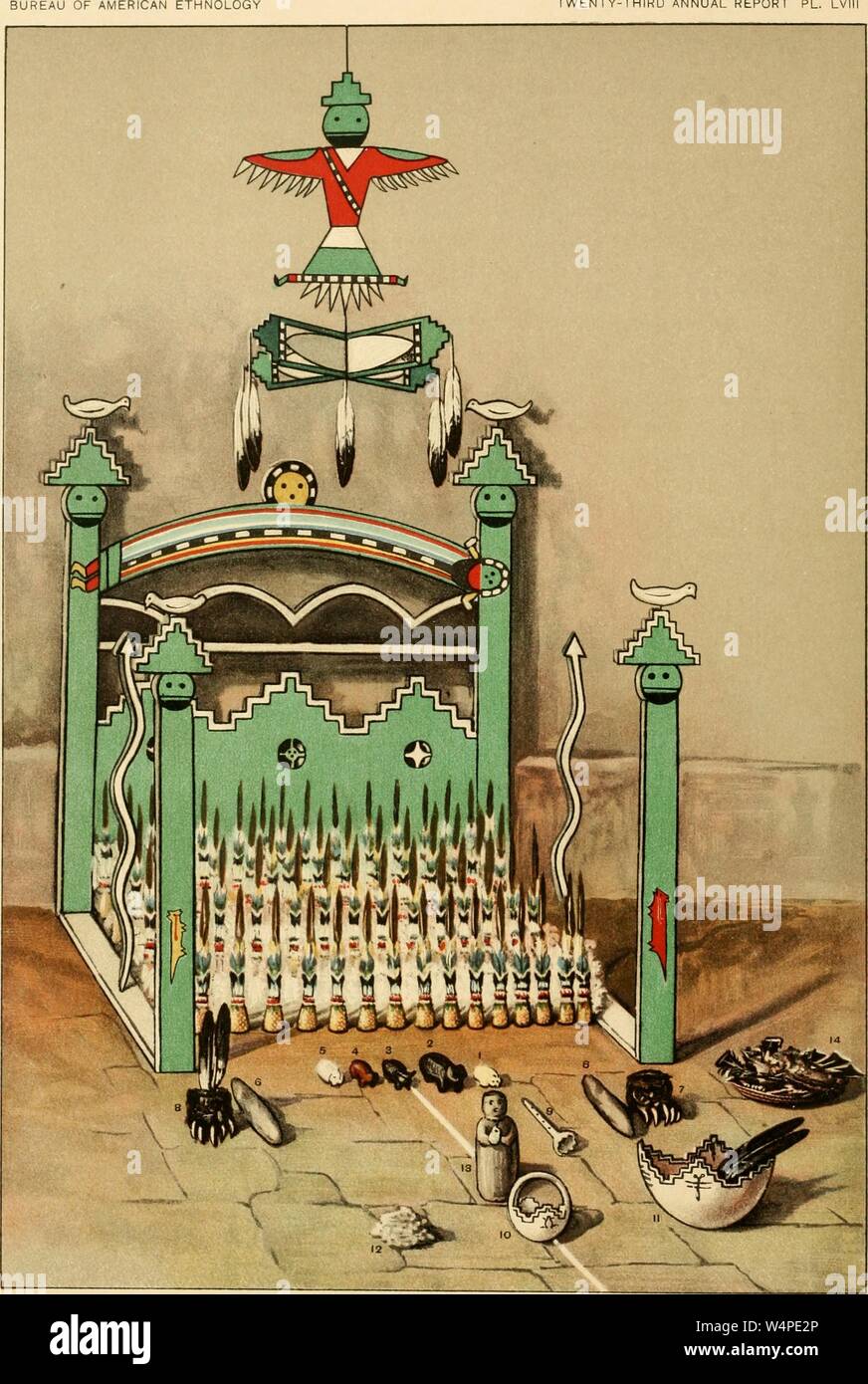 Drawing of the zuni altar of uhuhukwe hi-res stock photography and ...