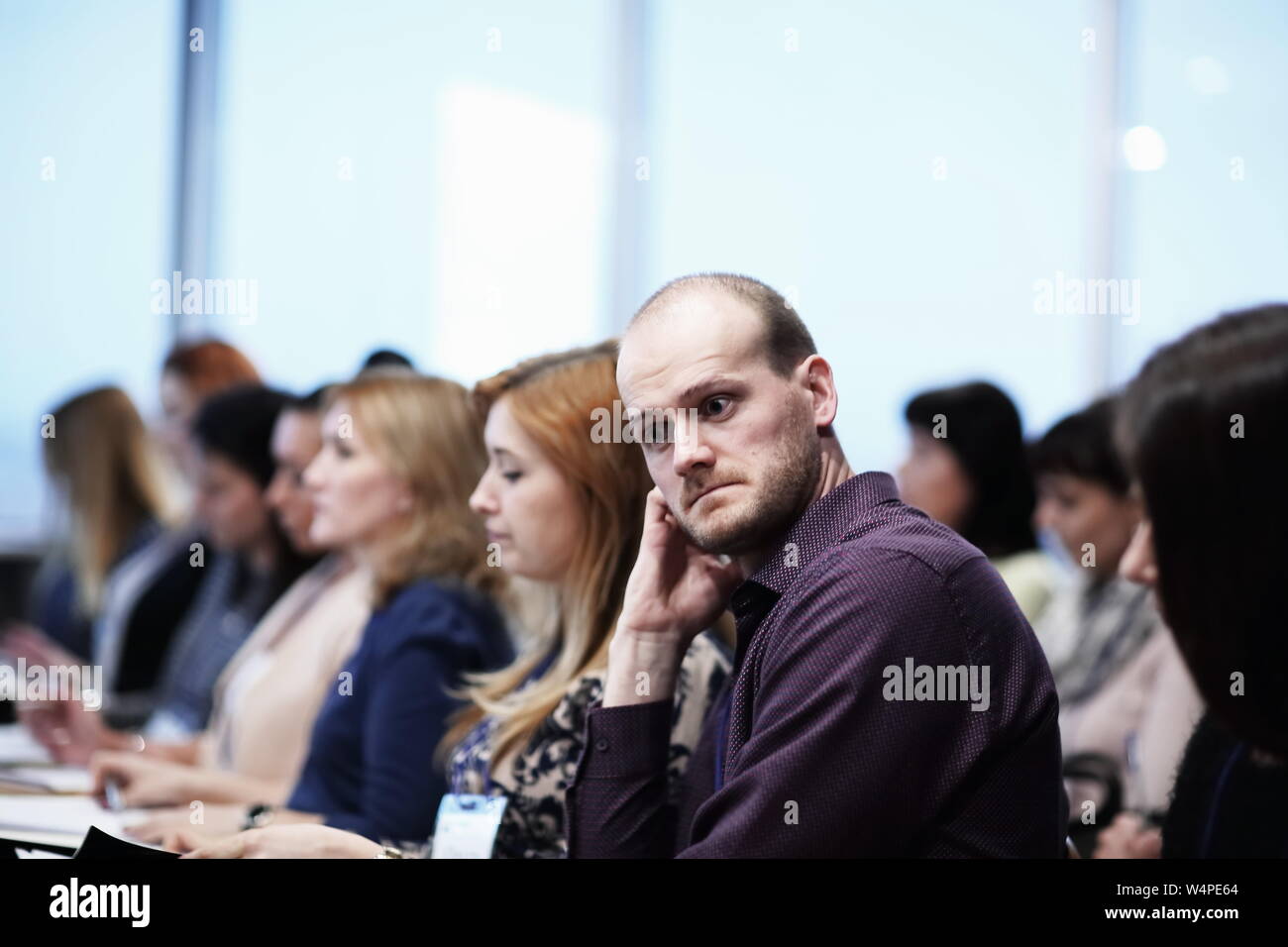Close up participants press hi-res stock photography and images - Alamy