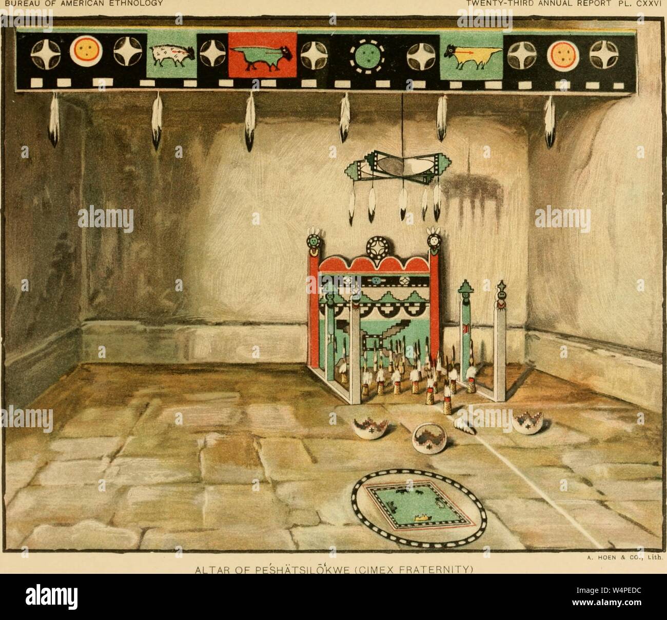 Drawing of the zuni altar of pe hi-res stock photography and images - Alamy