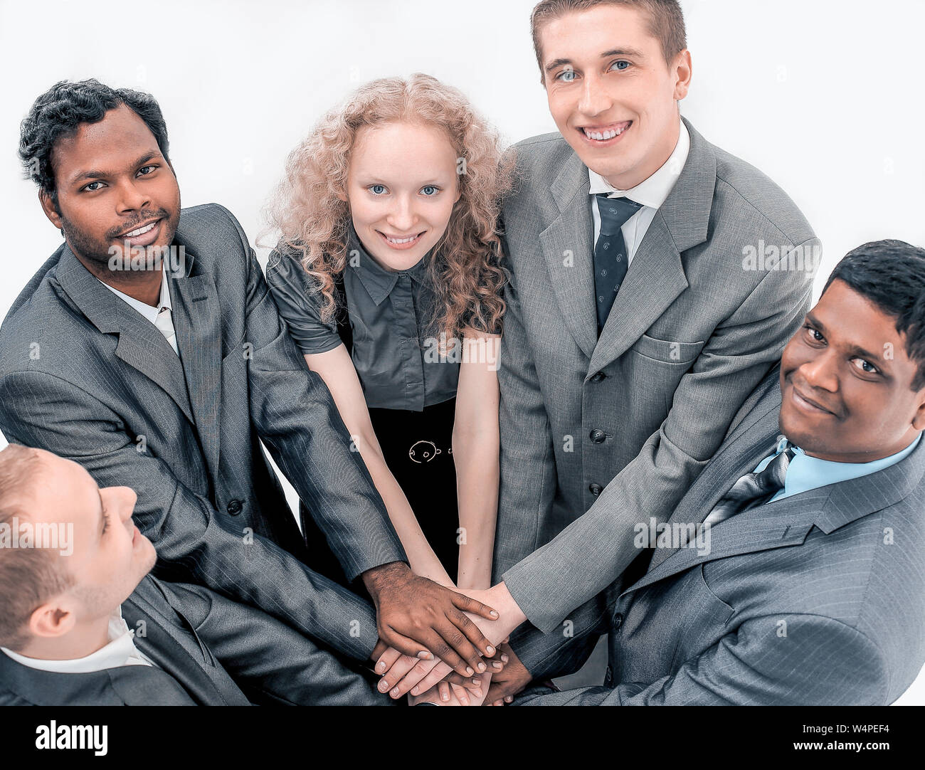 international business team showing their unity. the concept of ...