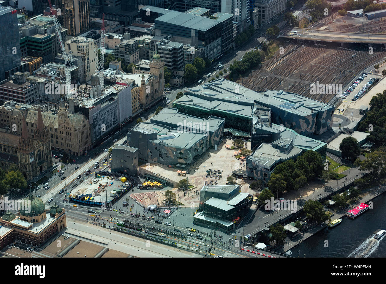 Federation Square Melbourne Stock Photo - Alamy