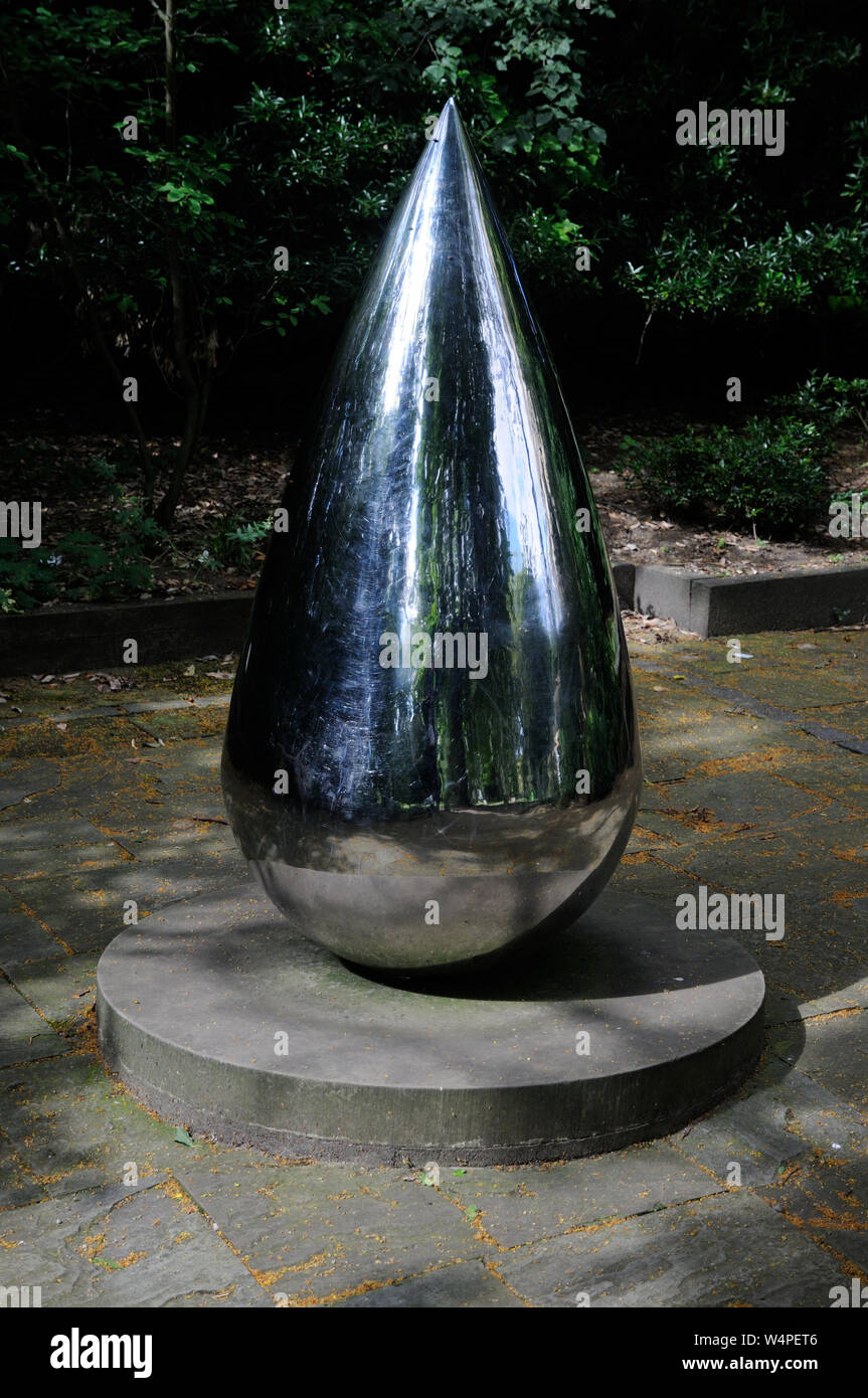 Teardrop memorial sculpture at the Peace Garden, in the Abbey Gardens ...