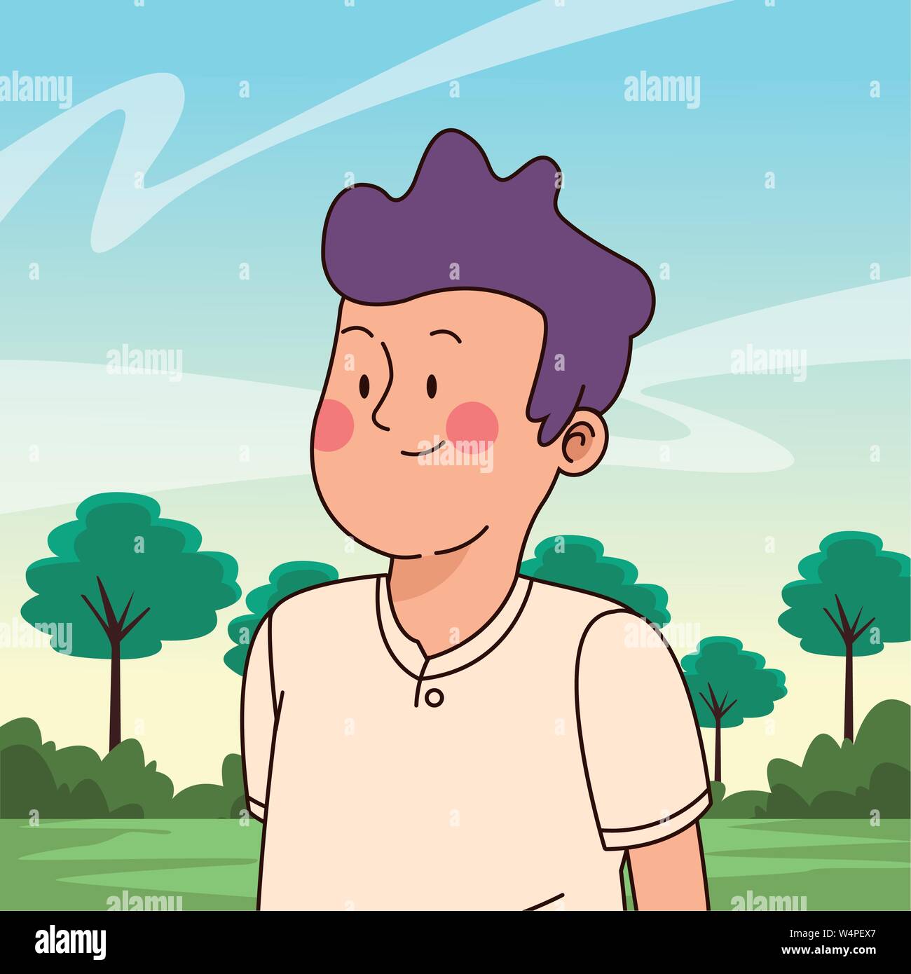 Teenager man smiling and greeting cartoon Stock Vector Image & Art - Alamy
