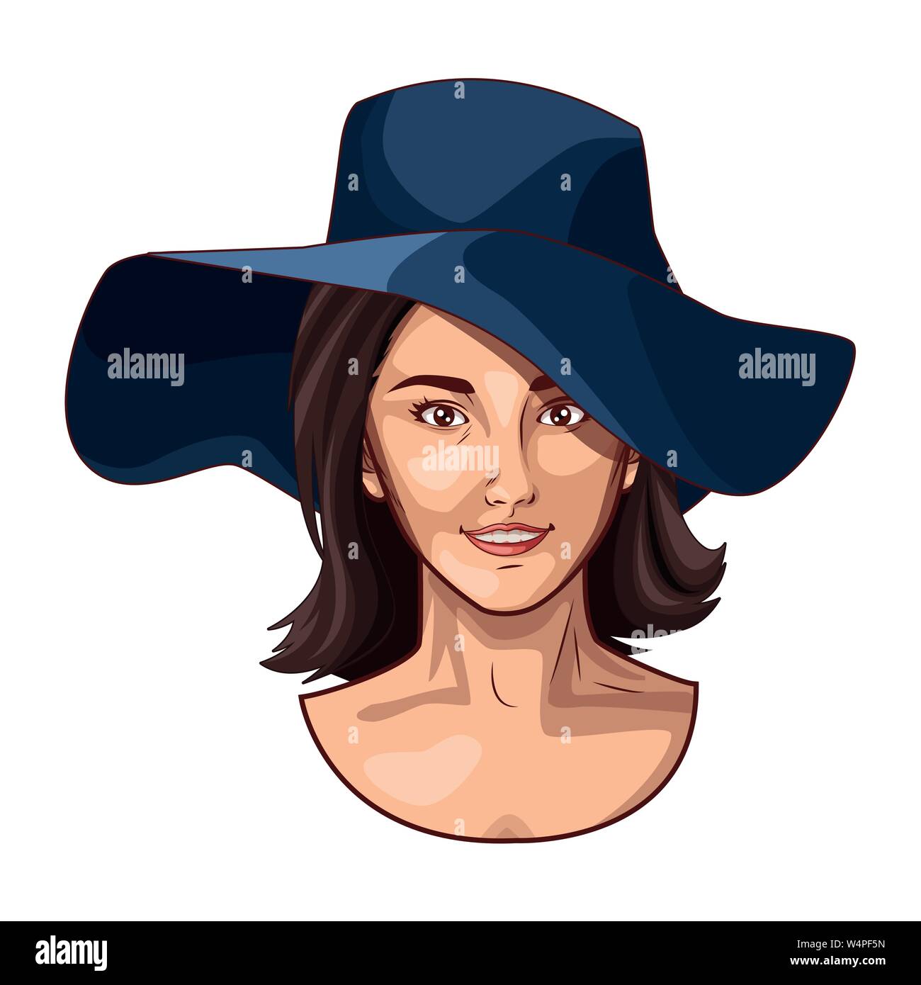 Pop art beautiful woman face smiling cartoon Stock Vector Image & Art ...