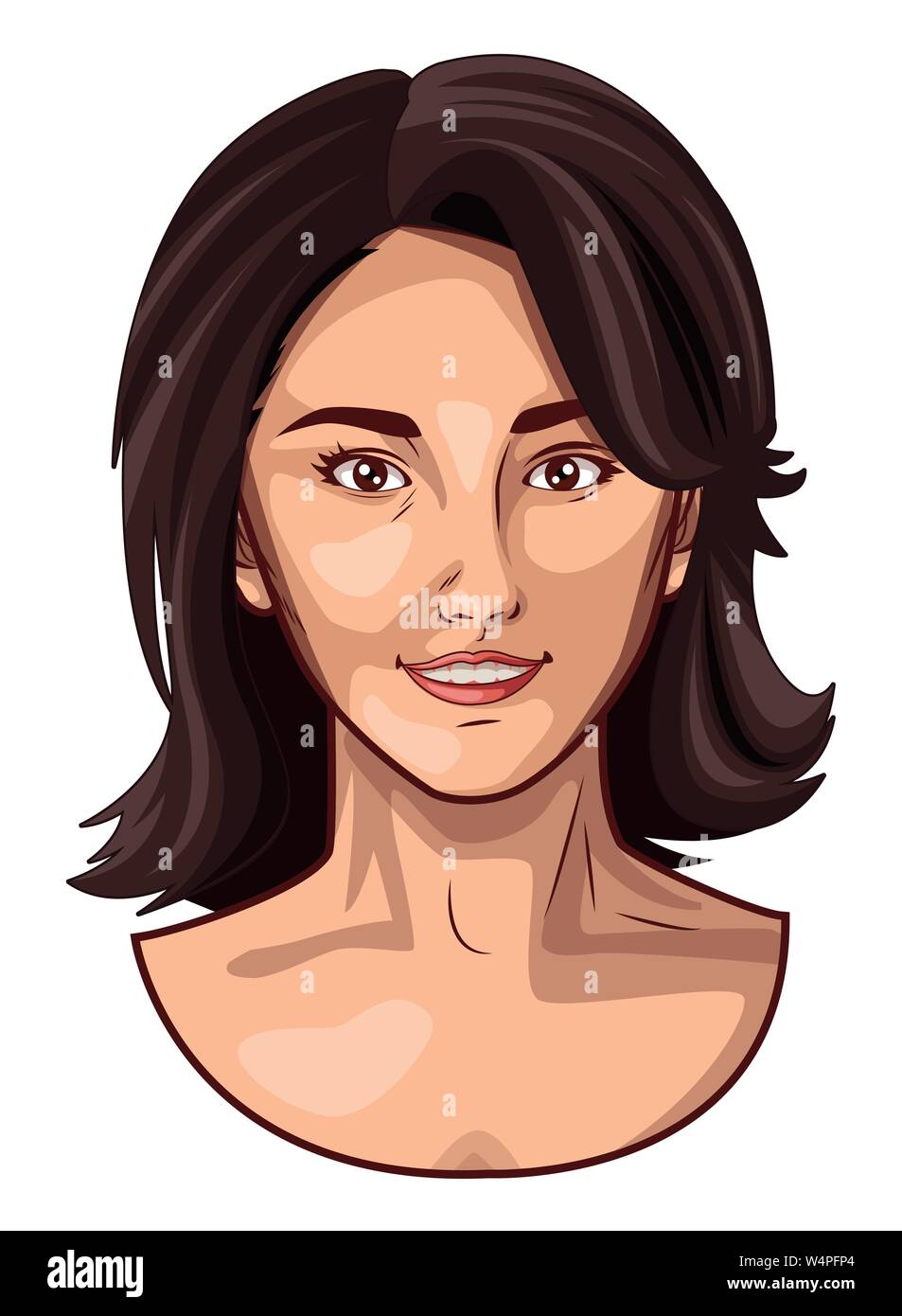 Pop art beautiful woman face smiling cartoon Stock Vector Image & Art ...