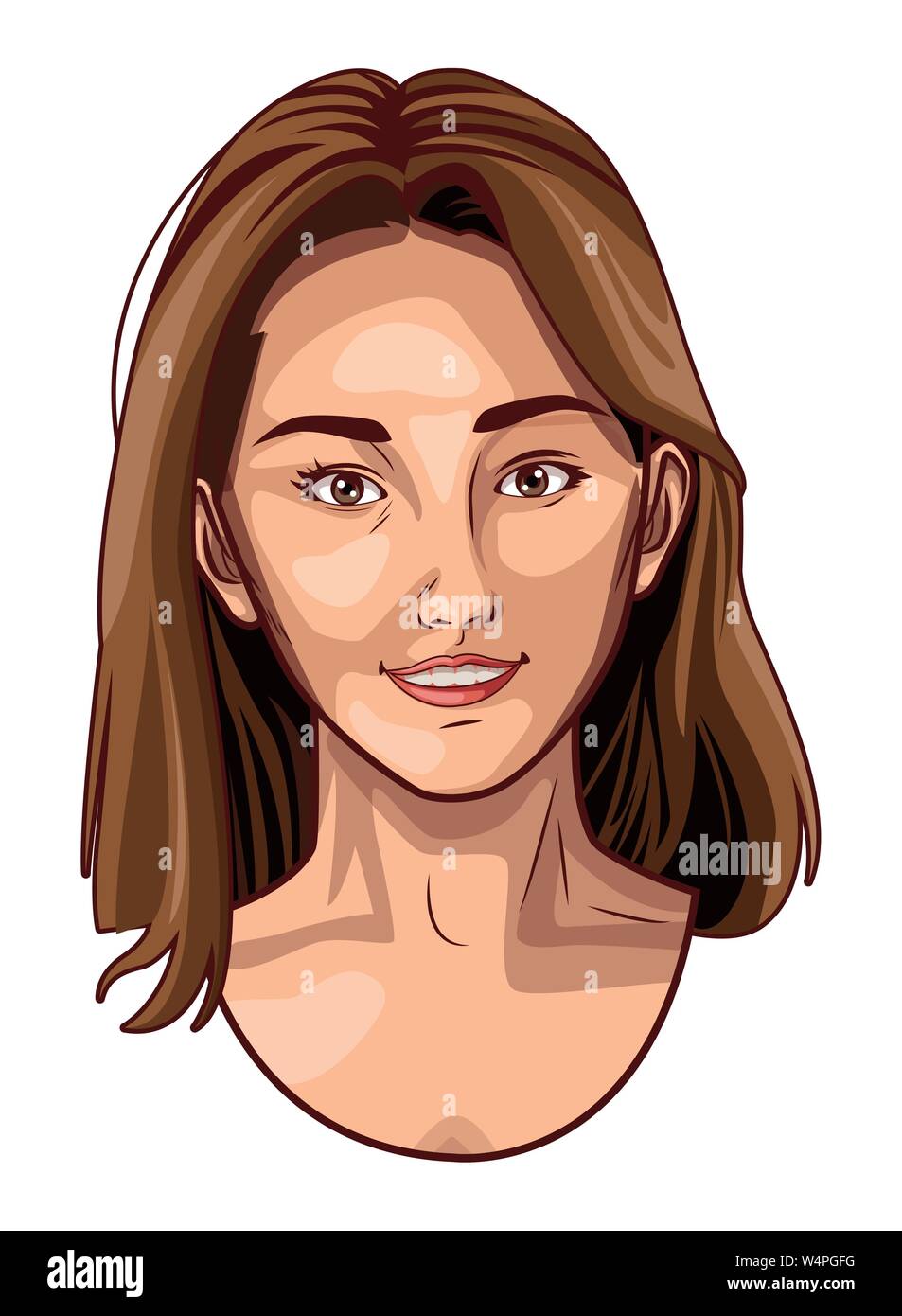 Pop art beautiful woman face smiling cartoon Stock Vector Image & Art ...