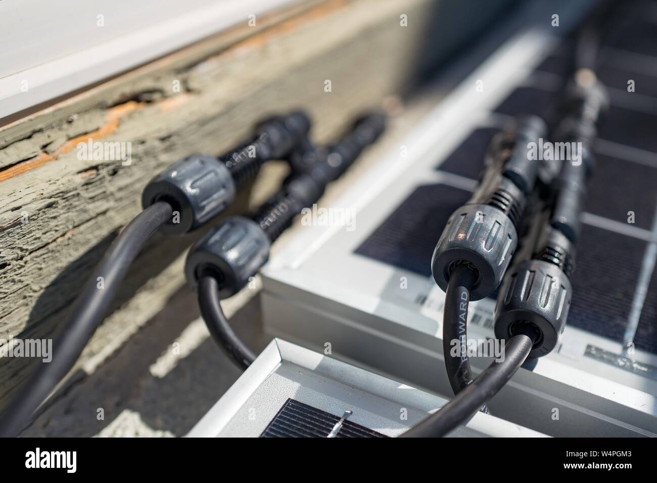Industry standard MC4 connectors in a parallel configuration with solar ...