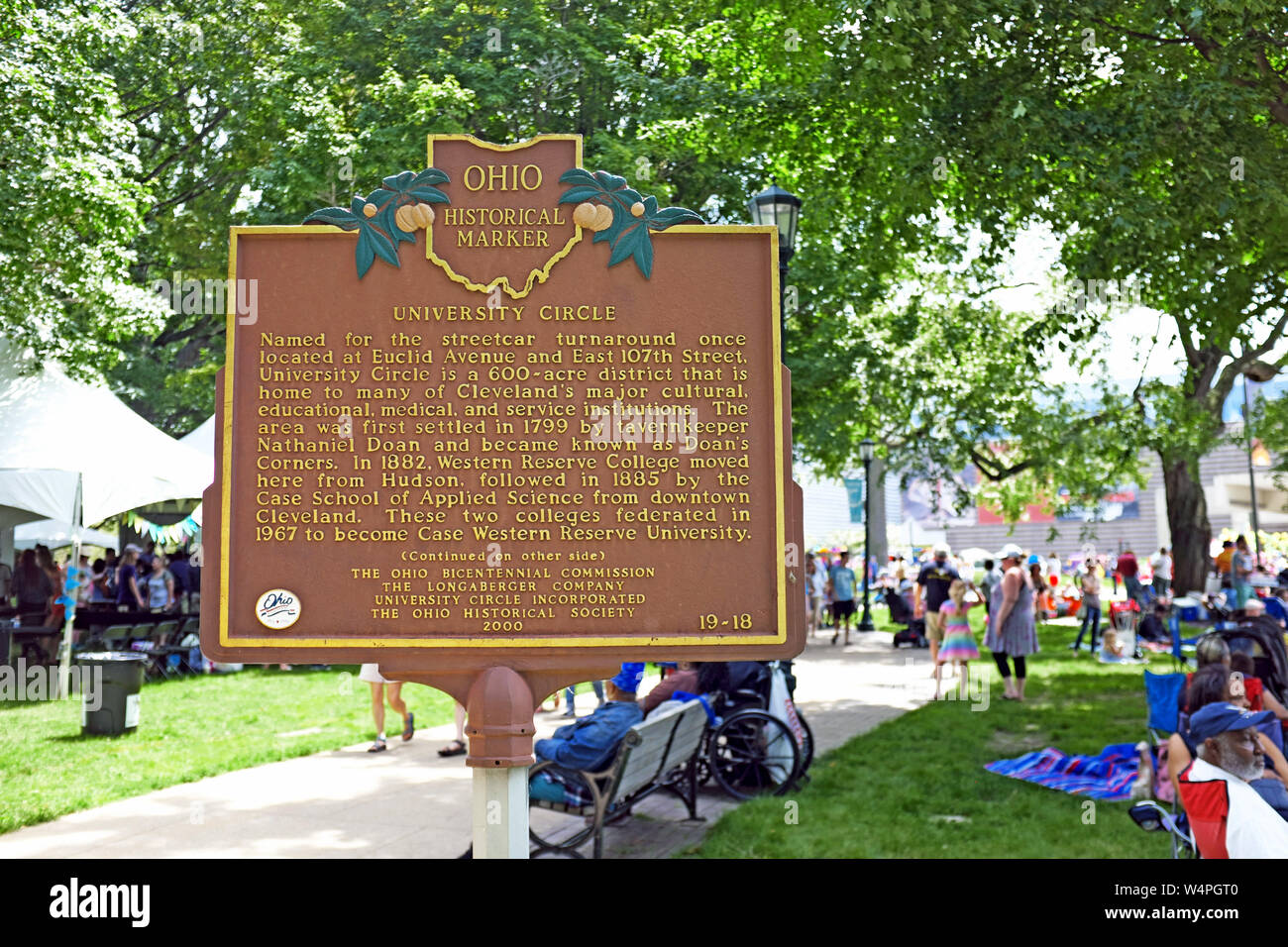 An Ohio Historical Marker in Wade Park explains the history of the ...