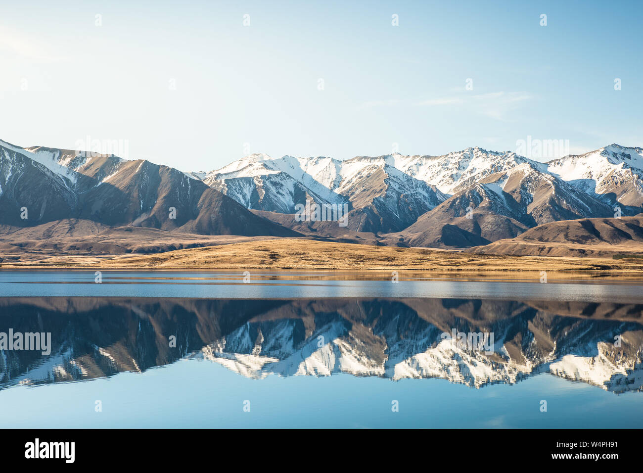 Mountain Alpine Lake Reflection Landscape, Snow Capped Peaks Alpine ...