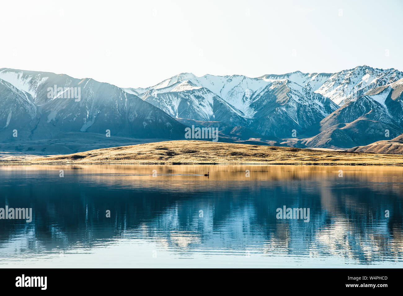 Mountain Alpine Lake Reflection Landscape, Snow Capped Peaks Alpine ...