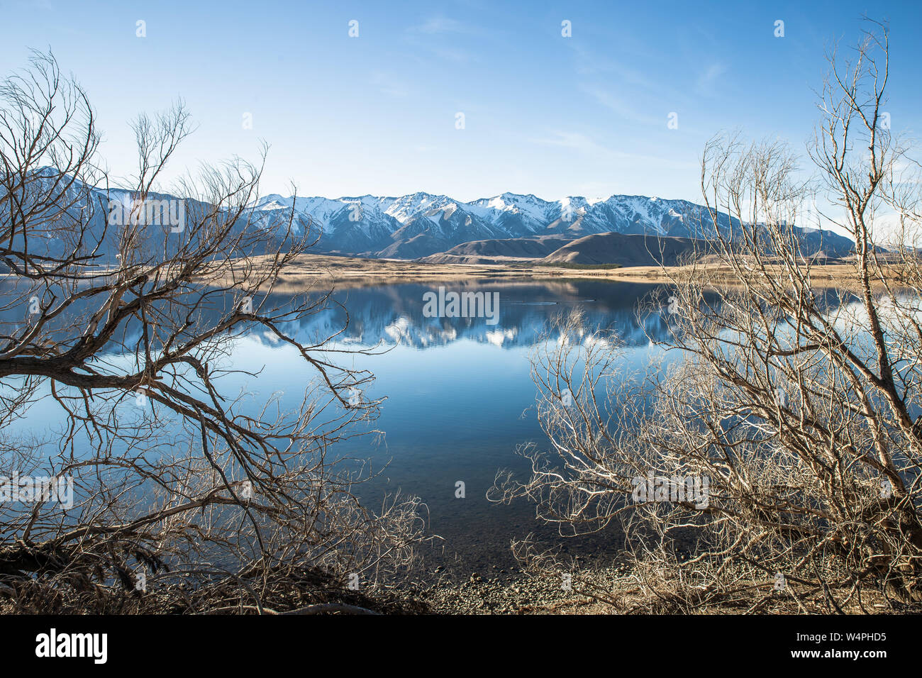 Mountain Alpine Lake Reflection Landscape, Snow Capped Peaks Alpine ...
