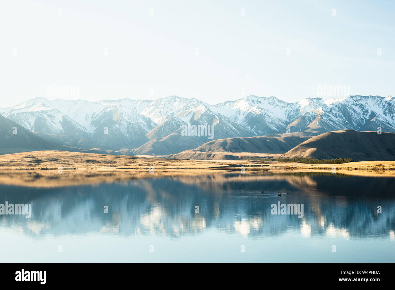 Mountain Alpine Lake Reflection Landscape, Snow Capped Peaks Alpine ...