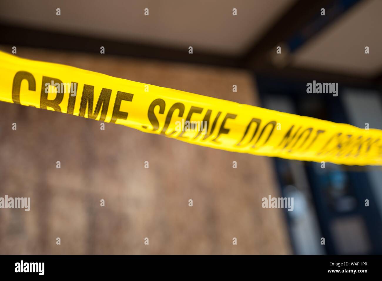 Tape reading Crime Scene Do Not Cross at an alleged crime scene in ...